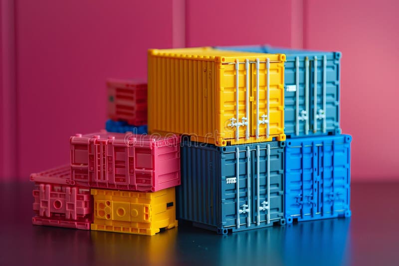 Multicolored Toy Cargo Containers Stock Illustration - Illustration of ...