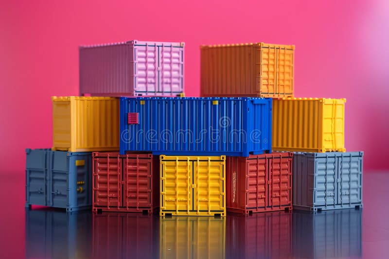 Multicolored Toy Cargo Containers Stock Illustration - Illustration of ...