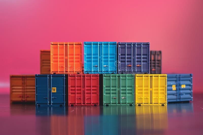 Multicolored Toy Cargo Containers Stock Illustration - Illustration of ...