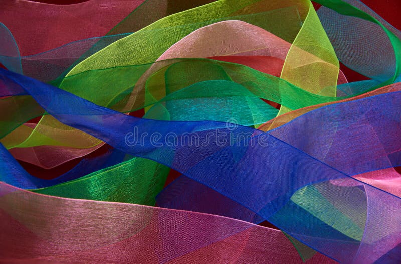 Multicolored Translucent Ribbons Scattered Randomly Stock Image - Image ...