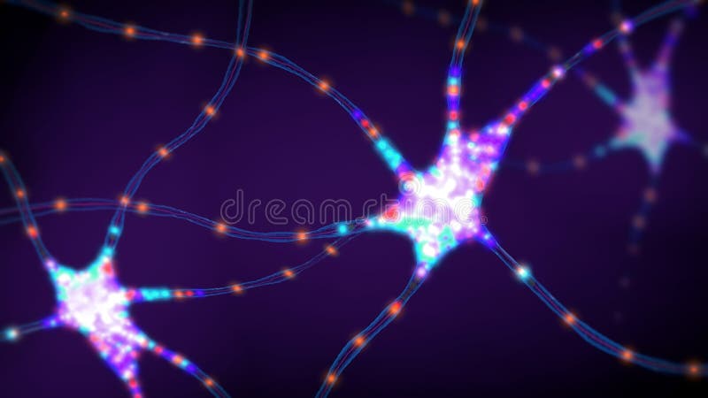 Multicolored and Transmitting Single Nerve Cell or Neuron Stock ...