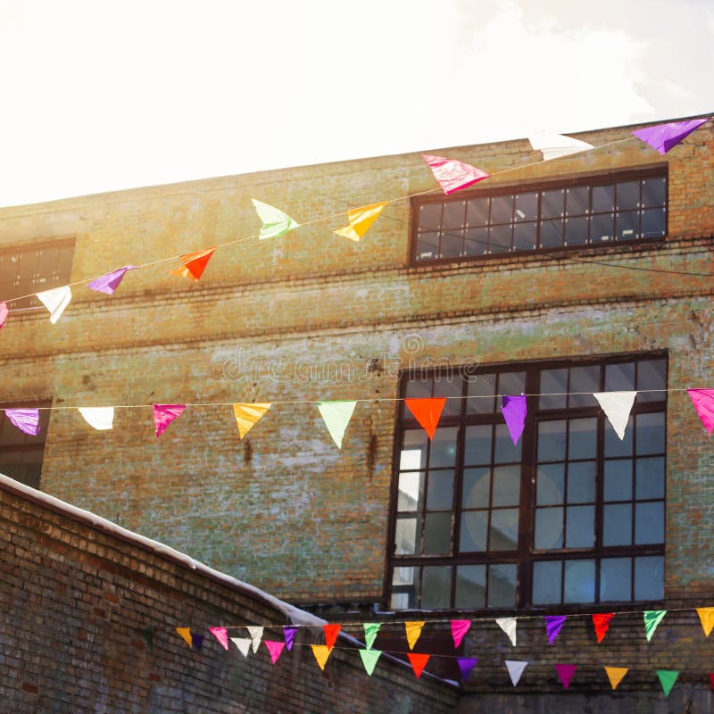 Decorative Multi-colored Flags Stock Image - Image of flags, bright ...