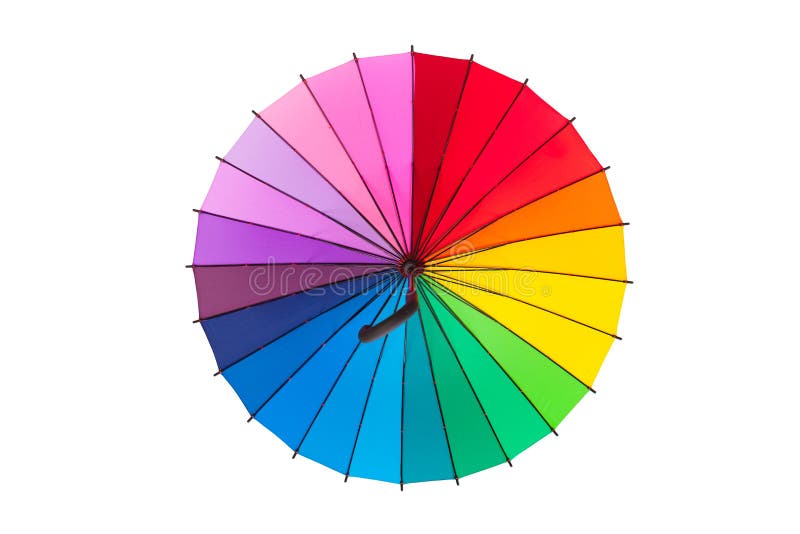 Multicolored Umbrella on White Background Stock Photo - Image of ...
