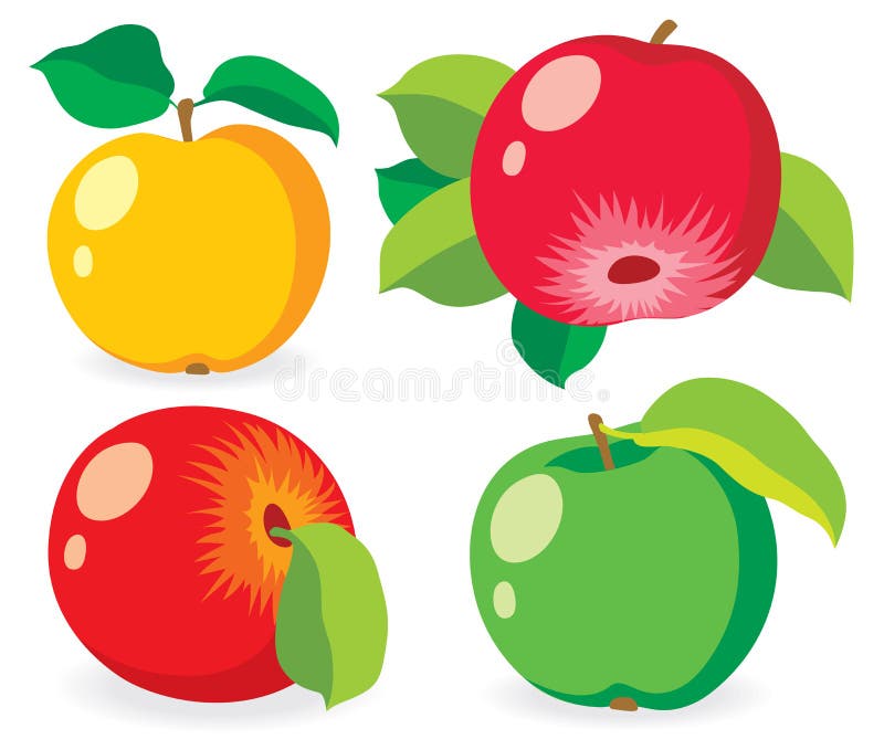 Multicolored vector apples stock vector. Illustration of food - 62567736