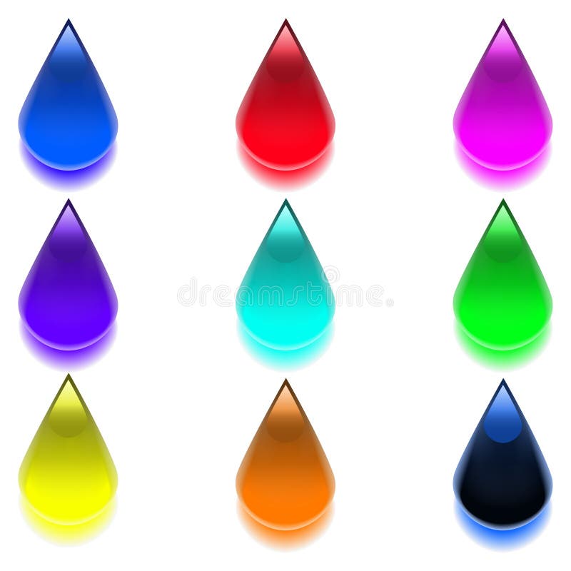 Multicolored vector drops stock vector. Illustration of purple - 96292850