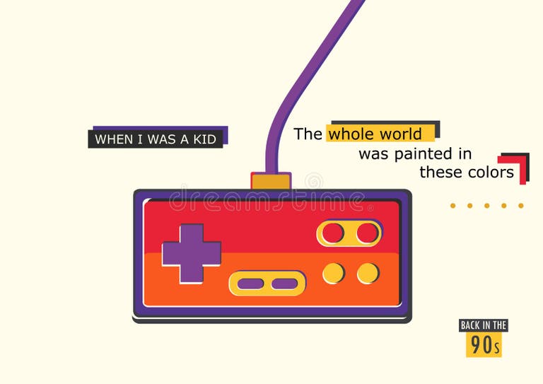 Multicolored Vector Illustration of Retro Joystick for Computer Video ...