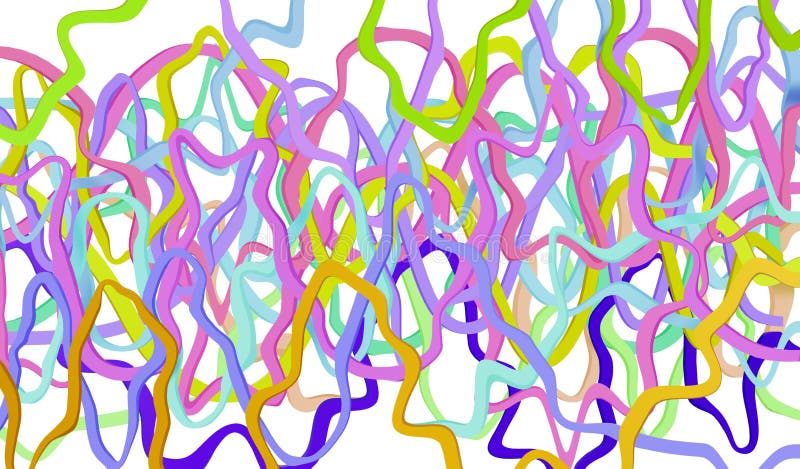 Multicolored Wavy Curved Tangled Lines Stock Photo - Illustration of ...