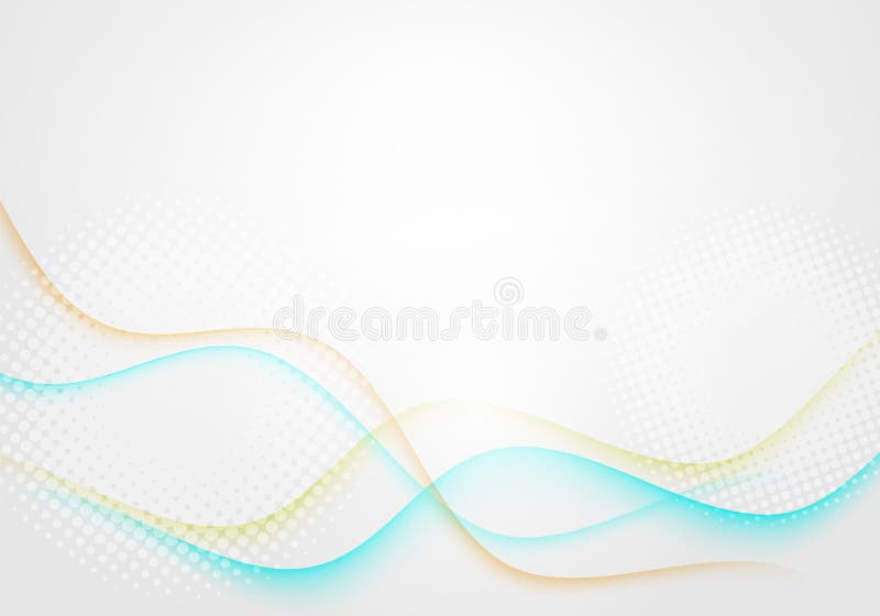 Multicolored Wavy Lines on a White Background with a Halftone Effect ...