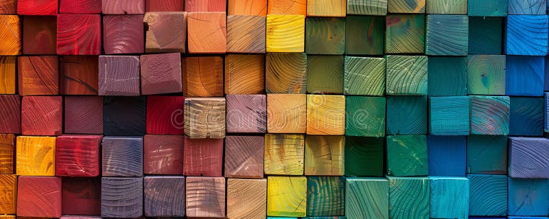 Multicolored Wooden Blocks Texture, Abstract Background. Creative ...