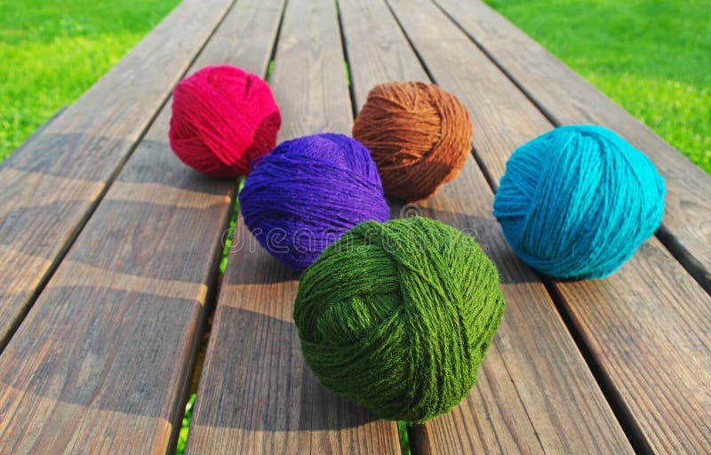 Multicolored wool balls. stock photo. Image of grass - 18812230