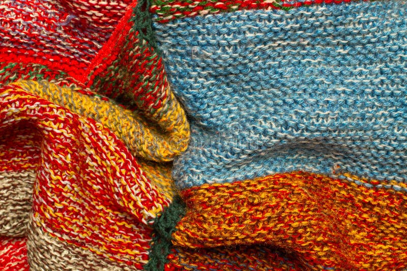 Multicolored Wool Cloth Texture in Close Up View Stock Photo - Image of ...