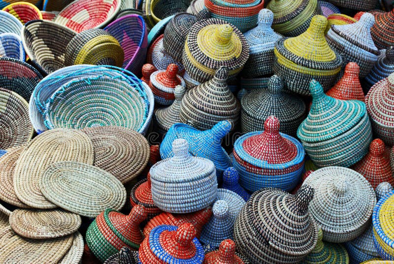 Colorful Woven Baskets stock image. Image of isolated - 17559041