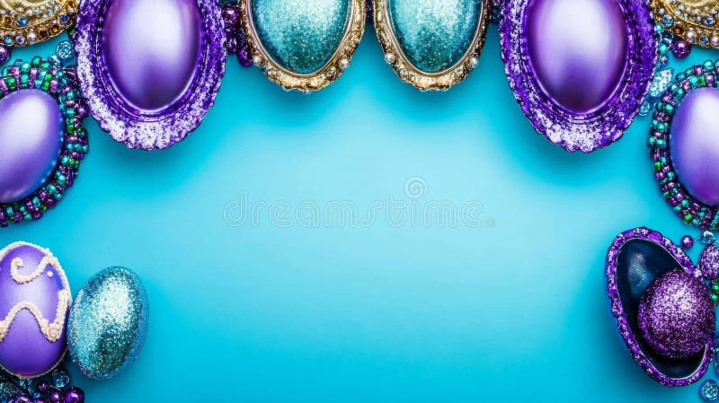 Multicolored Yarn, Connected by Beads on a Blue Base, Represents the ...