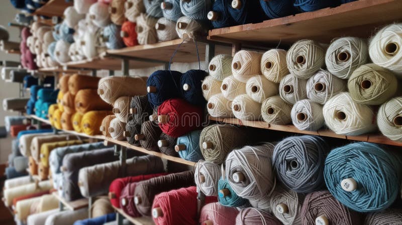 Multicolored Yarn Spools Used in Textile Industry. Set of Colored ...