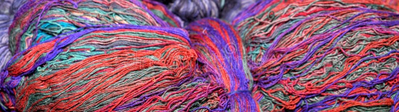 The Multicolored Yarn Used for Knitting Clothes Stock Photo - Image of ...