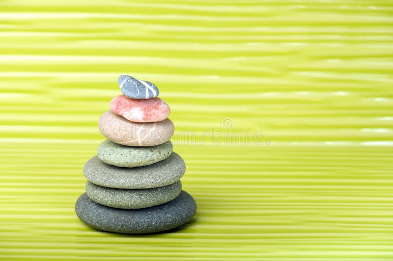 Multicolored Zen Stones on an Undulating Surface Stock Image - Image of ...