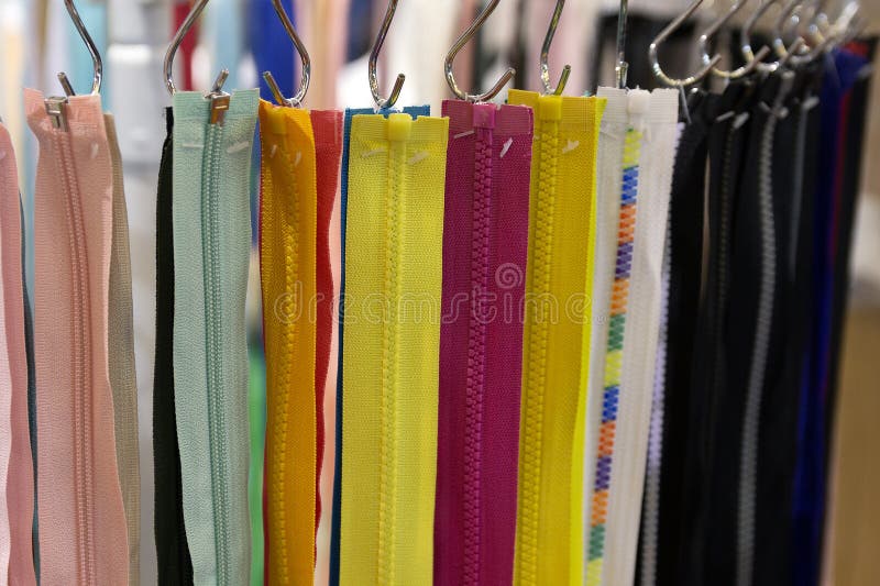 Multicolored Zippers or Zip Fasteners Stock Image - Image of design ...