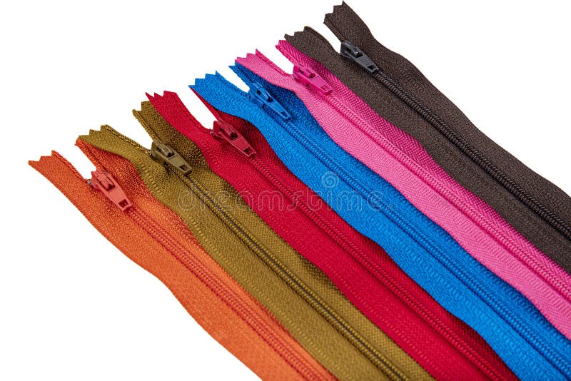 Multicolored Zippers or Zip Fasteners Used for Binding Fabric or ...