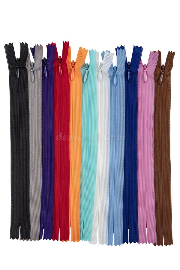 Multicolored Zippers or Zip Fasteners Used for Binding Fabric or ...