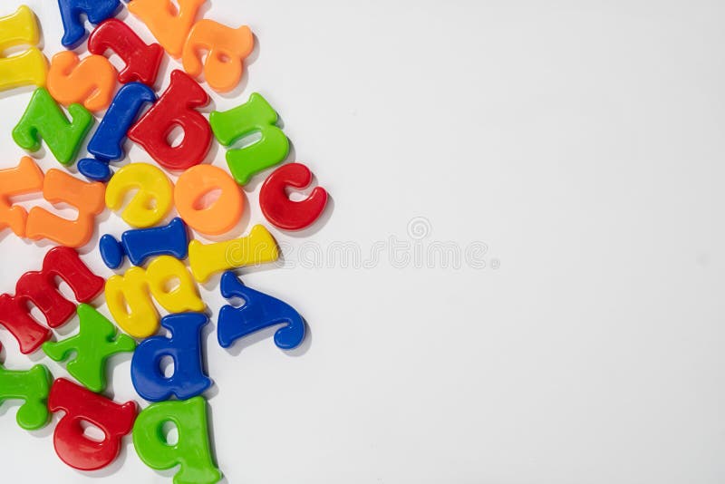 Multicoloured Letters on White Background Stock Photo - Image of text ...
