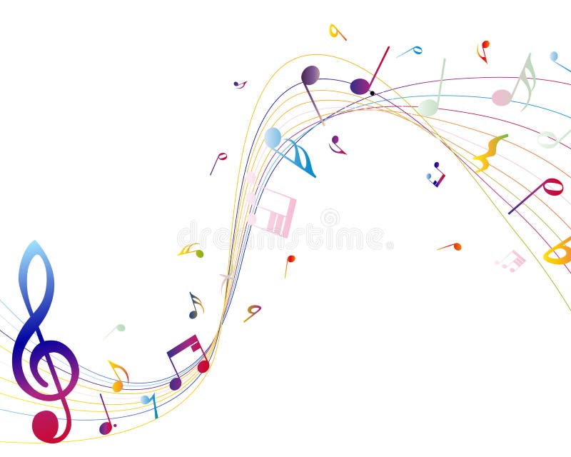 Color Spectrum Musical Notes Original Illustrati Stock Illustration ...