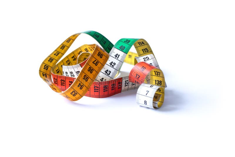 Colorful Measuring Tape on White Background Stock Photo - Image of loss ...