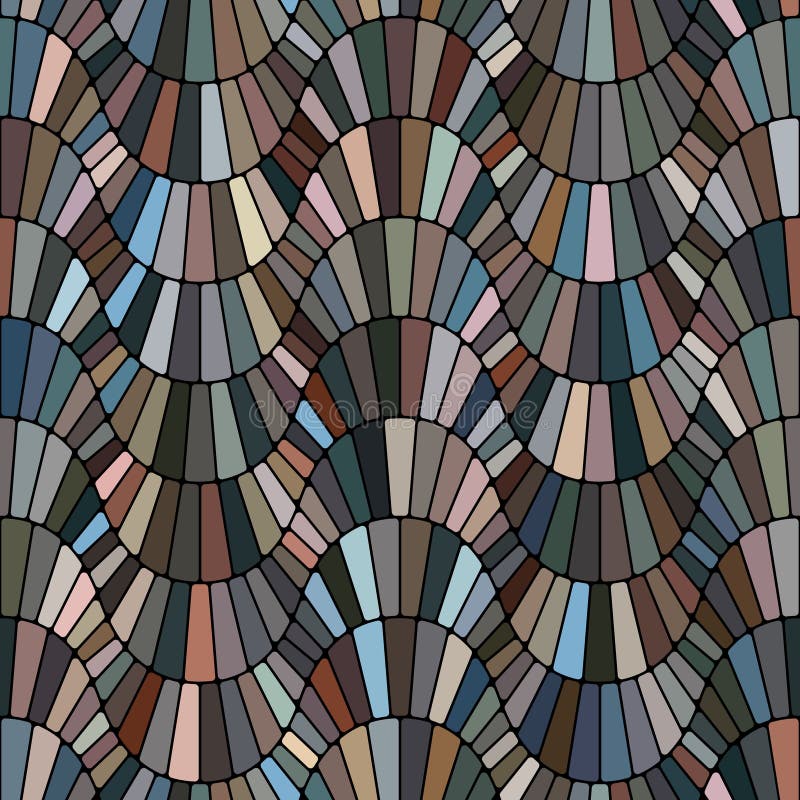 Multicolored Mosaic with Wavy Stripes. Seamless Vector Pattern. Stock ...