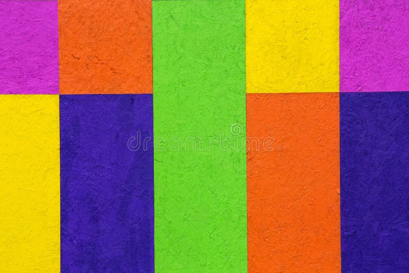Multicoloured Background Bright Block Colours Painted on Wood Stock ...