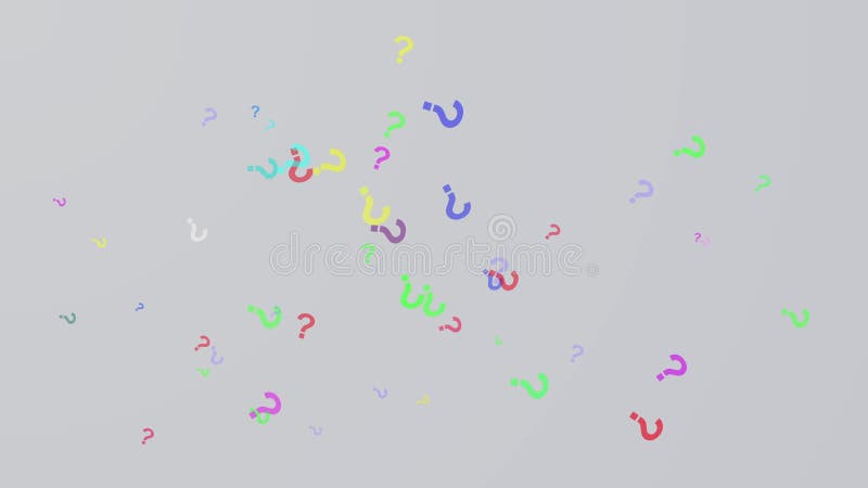 Multicoloured Flying and Floating Question Marks Background on Silver ...