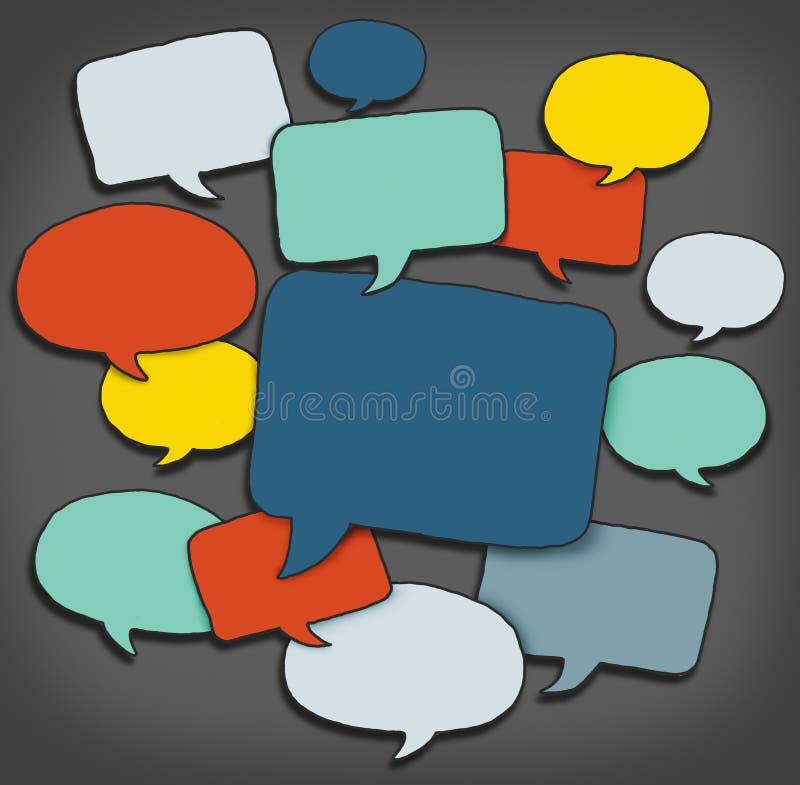 Multicoloured Group of Speech Bubbles Stock Illustration - Illustration ...