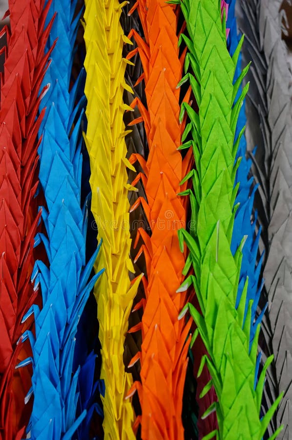 Multicoloured Origami Paper Cranes Stock Photos - Free & Royalty-Free ...