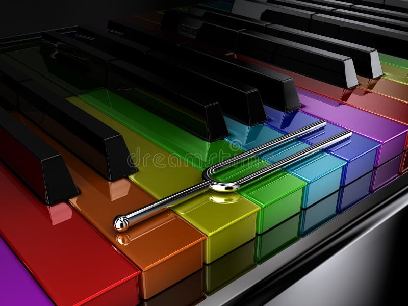 Piano Keys in Rainbow Colors Stock Illustration - Illustration of ...