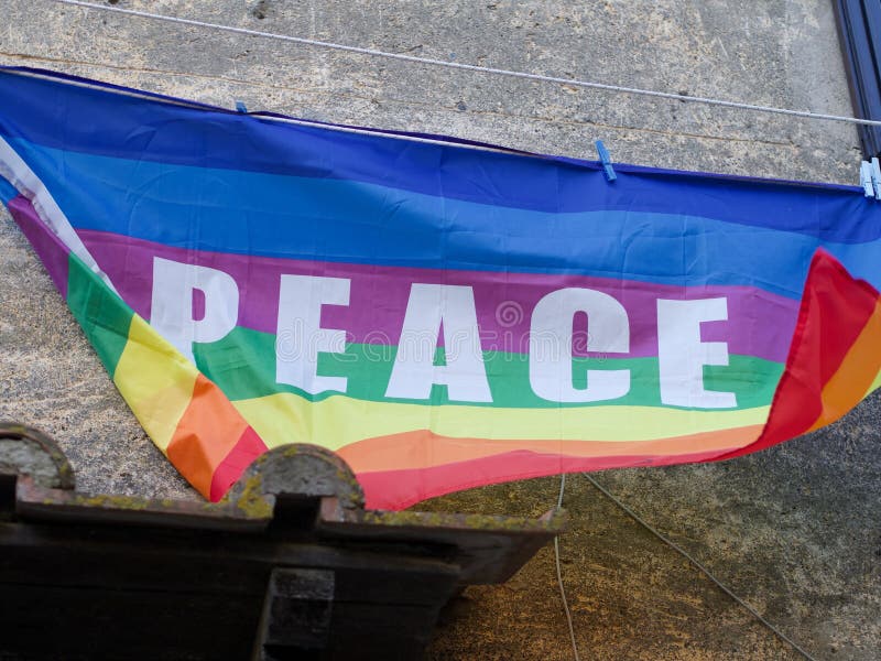 Rainbow peace flag stock image. Image of color, striped - 254877533