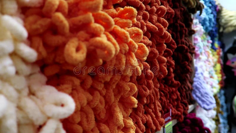 Plush Loop-yarn Balls in the Shop Window Stock Video - Video of ...