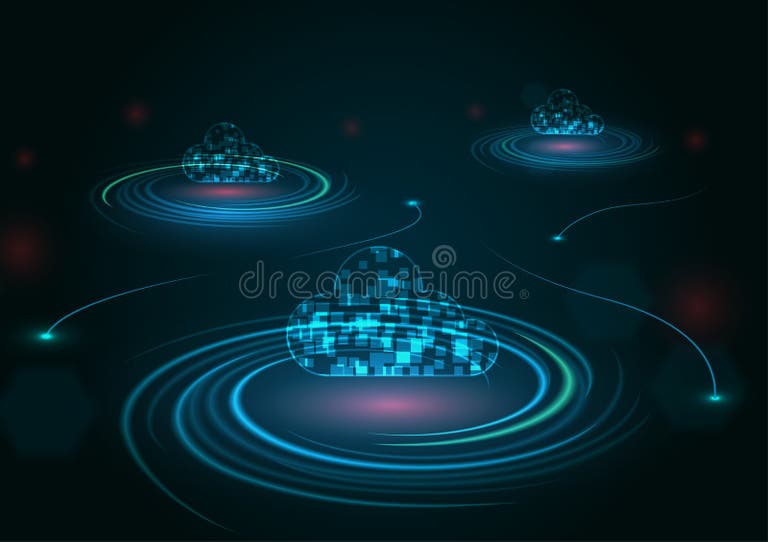 Many Cloud Interoperability is Depicted in this Vector Illustration. Stock Vector - Illustration ...