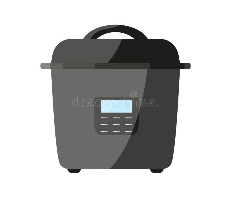 Multicooker Food Automatic Tech Cooker Black Flat Stock Vector ...