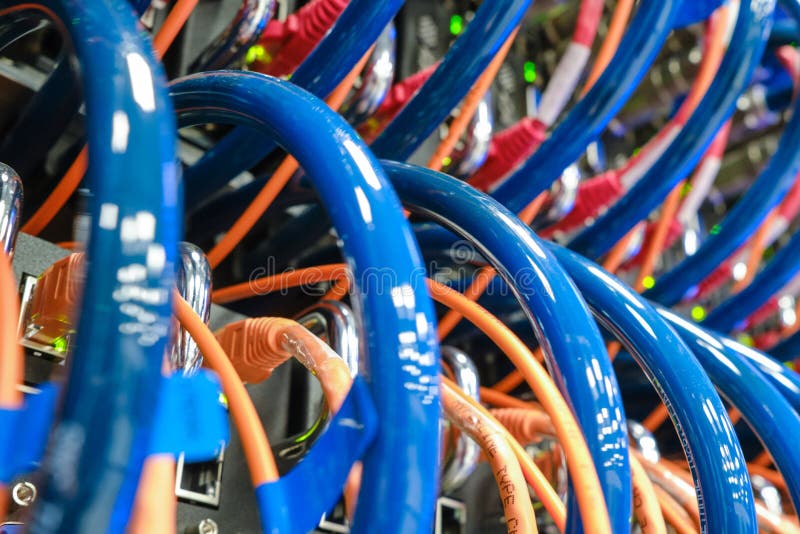 Computer Server Wires Blue and Red Stock Photo - Image of energy ...