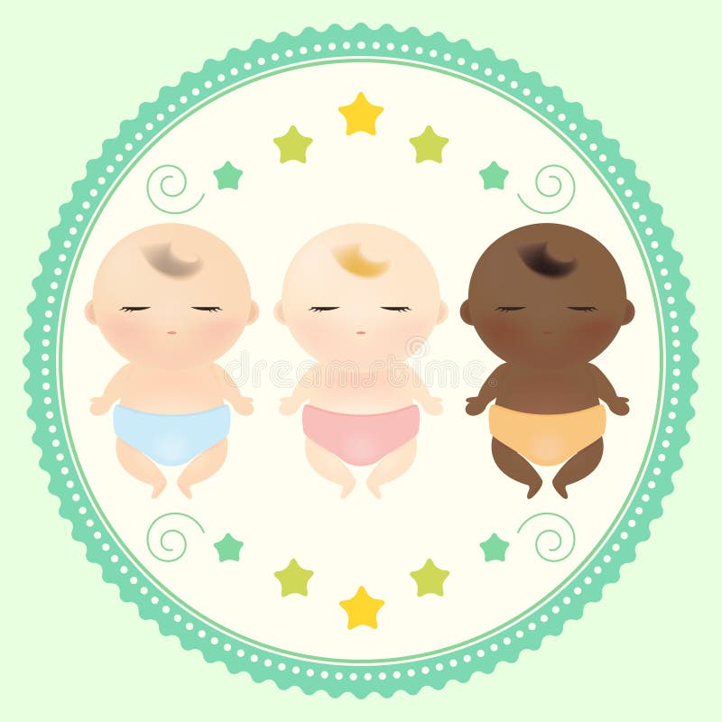Multicultural Babies Sleeping. Stock Vector - Illustration of cartoon ...