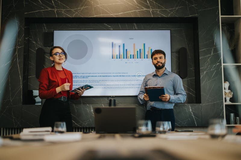 Multicultural Business People Presenting Sales Data in Modern Office ...