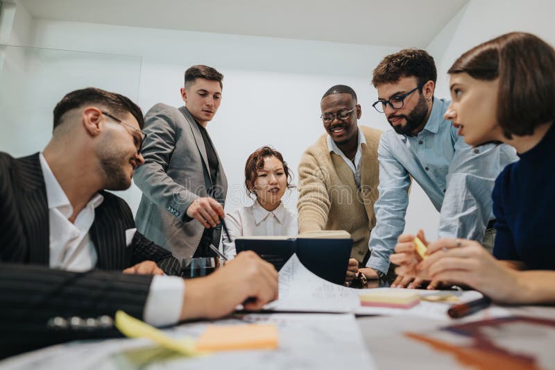 Multicultural Business Team Collaborates in a Modern Office Meeting ...
