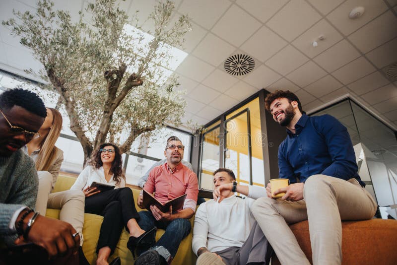 Positive Environment. Multicultural Businesswoman Resting and Enjoying ...