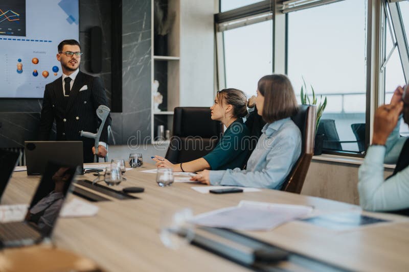 Multicultural Business Team in an Engaging Meeting Presentation Stock ...