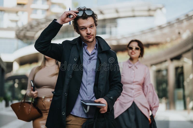 Multicultural Business Team Walking Outdoors after a Successful Meeting ...