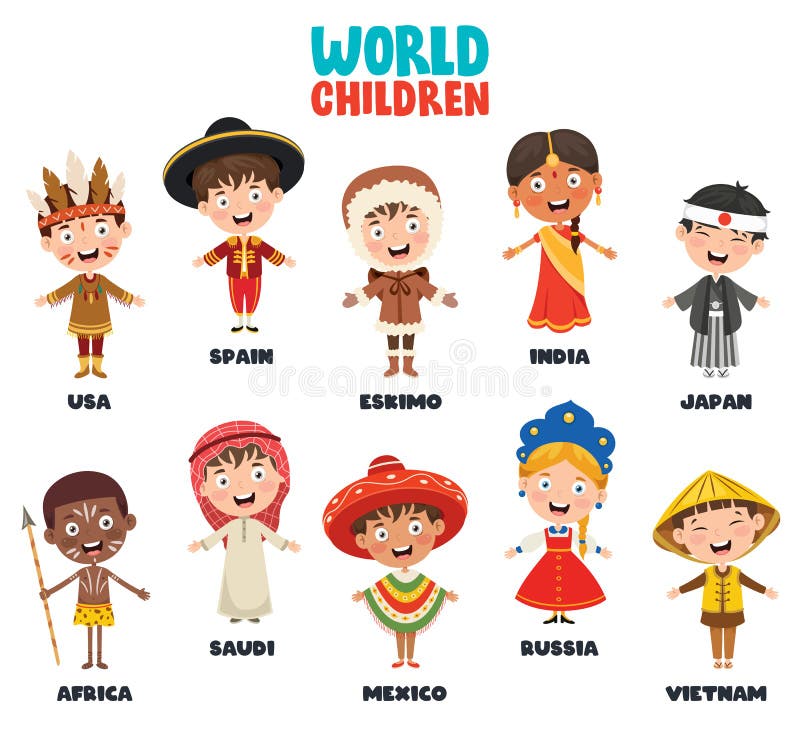Multicultural Characters of the World Stock Vector - Illustration of ...