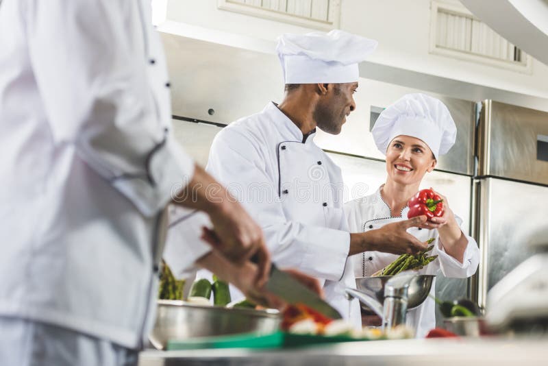 Multicultural Chefs at Work Stock Image - Image of cuisine, faceless ...