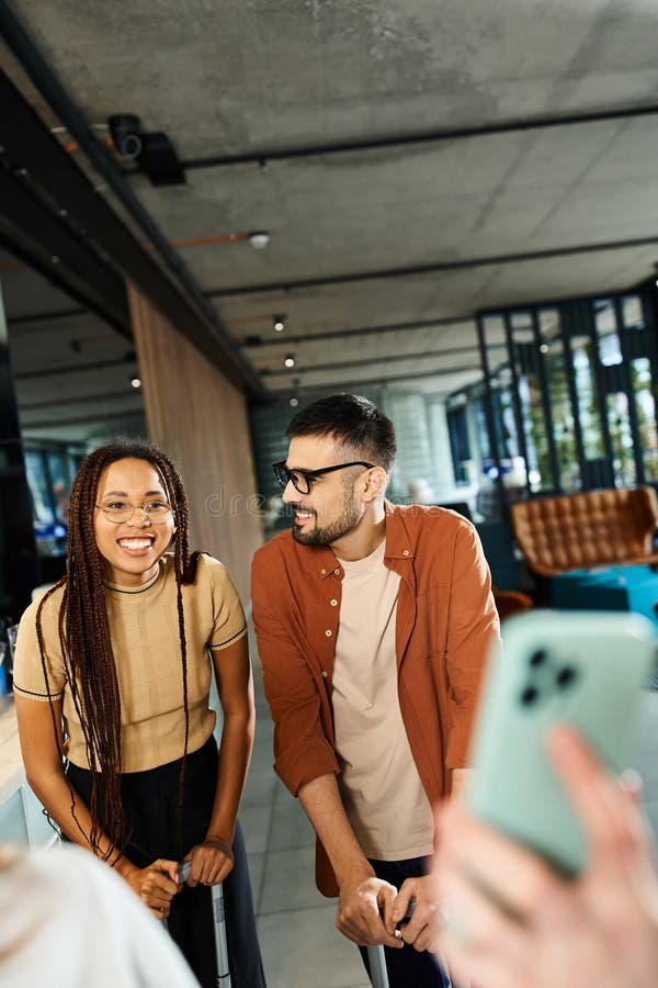 Multicultural Colleagues Dressed Casually, Standing in Stock Image ...