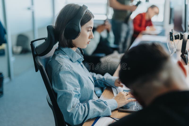 Multicultural Colleagues are Intensely Working and Brainstorming in an ...