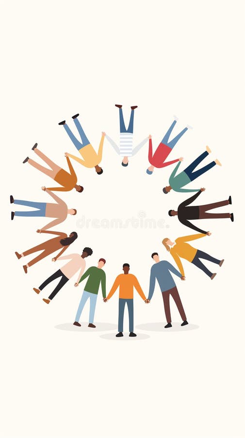 Multicultural Colleagues Joining Hands, Creating Unified Circle ...
