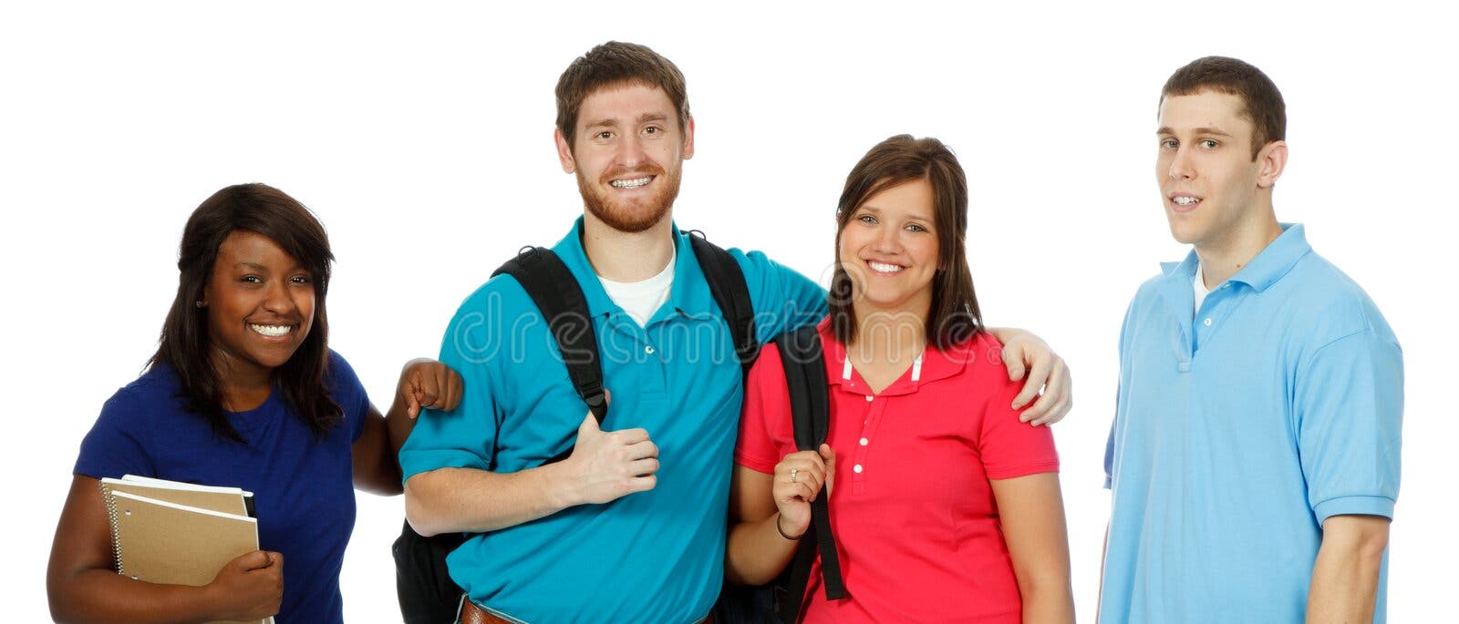 Multicultural College Students Around a Computer Stock Photo - Image of ...