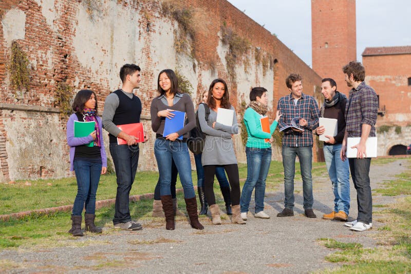 Multicultural College Students at Park Stock Image - Image of outdoor ...